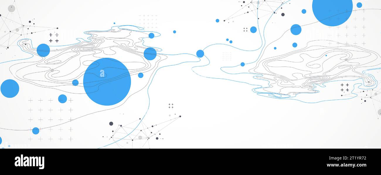Vector abstract landscape geodesy topography map background. Art Line ...
