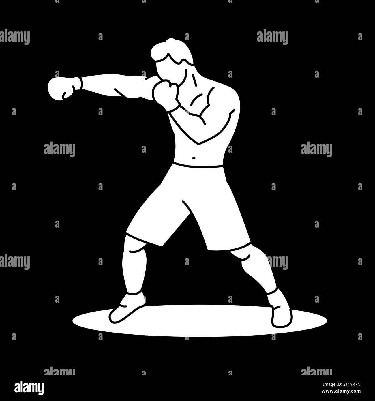 Boxing player color concept. Martial art isolated on color background ...