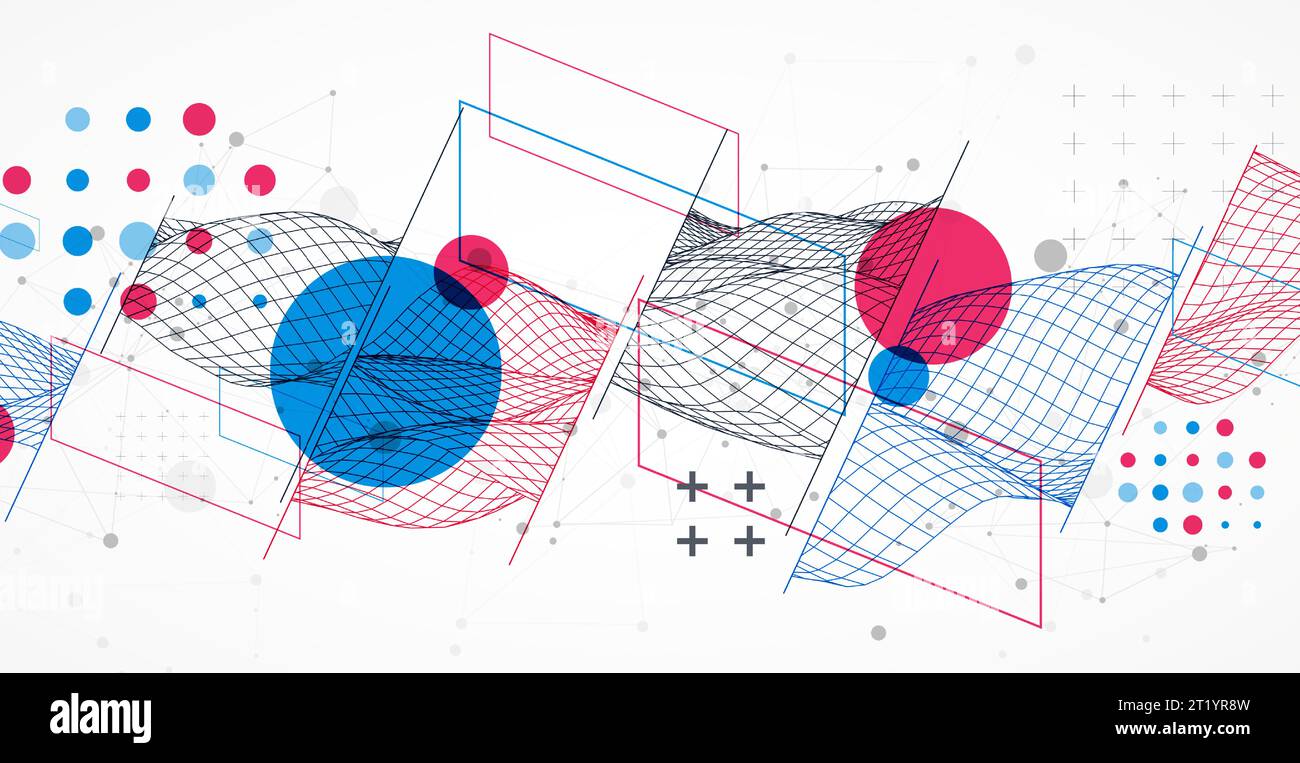 The abstract wave is made in a frame style. Template for science and ...