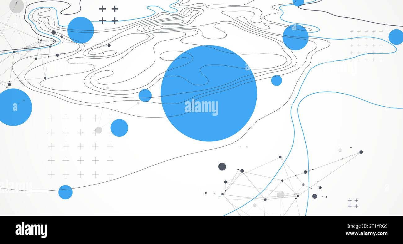 Vector abstract landscape geodesy topography map background. Art Line ...