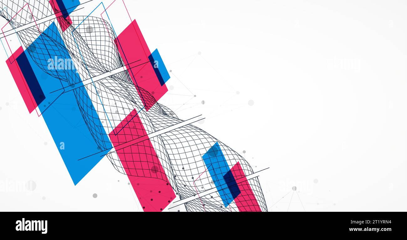 The abstract wave is made in a frame style. Template for science and ...