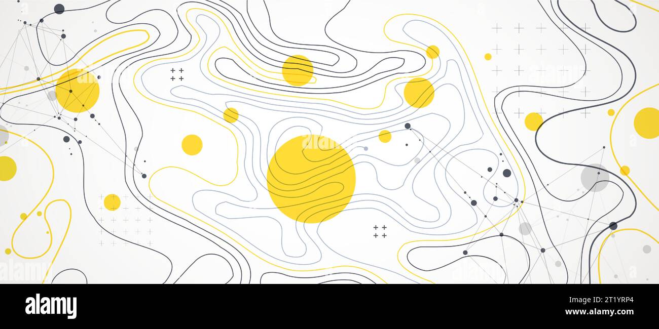 Vector abstract landscape geodesy topography map background. Art Line ...