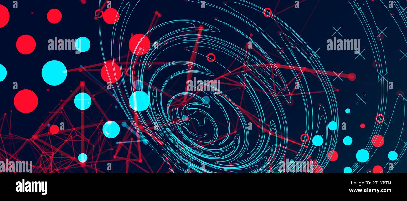 Abstract background with particles. Digital streaming background, wave flow. Plexus background ...