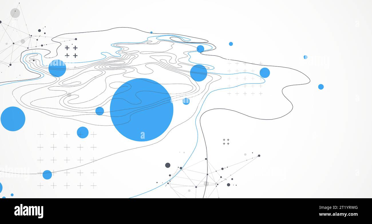 Vector abstract landscape geodesy topography map background. Art Line ...