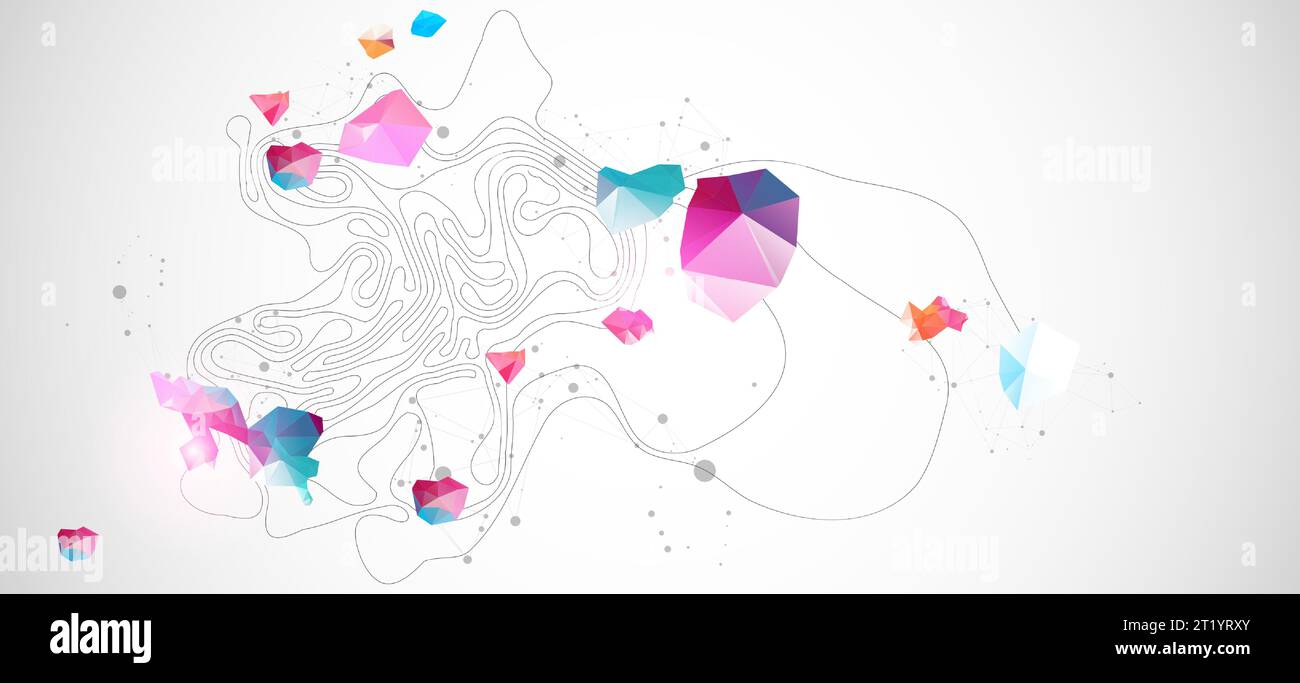 Vector abstract landscape geodesy topography map background. Art Line ...