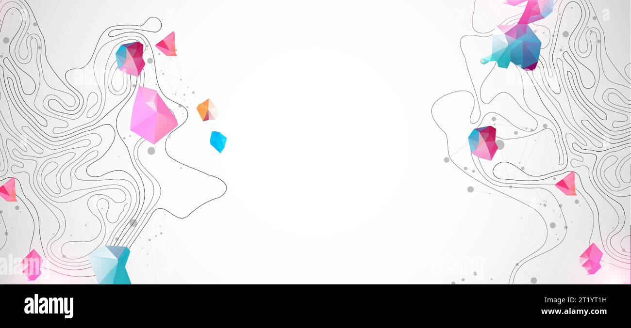 Vector abstract landscape geodesy topography map background. Art Line ...