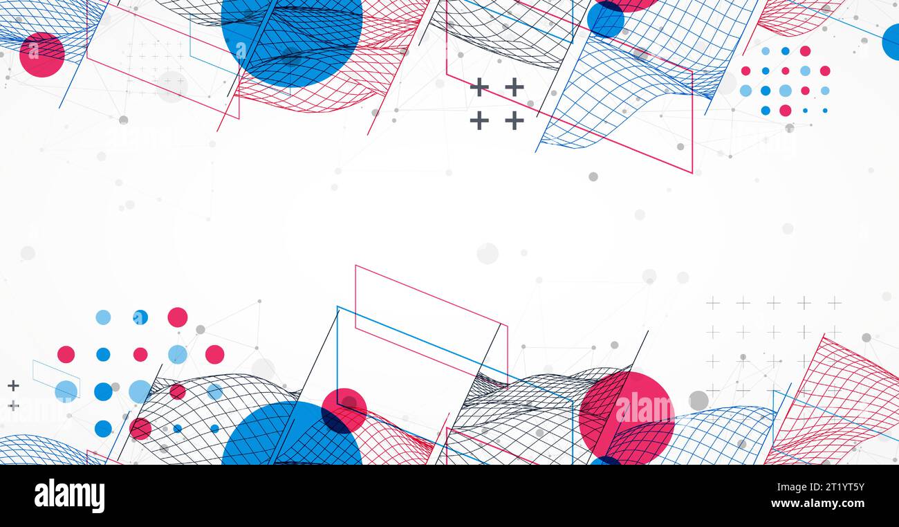 The abstract wave is made in a frame style. Template for science and ...