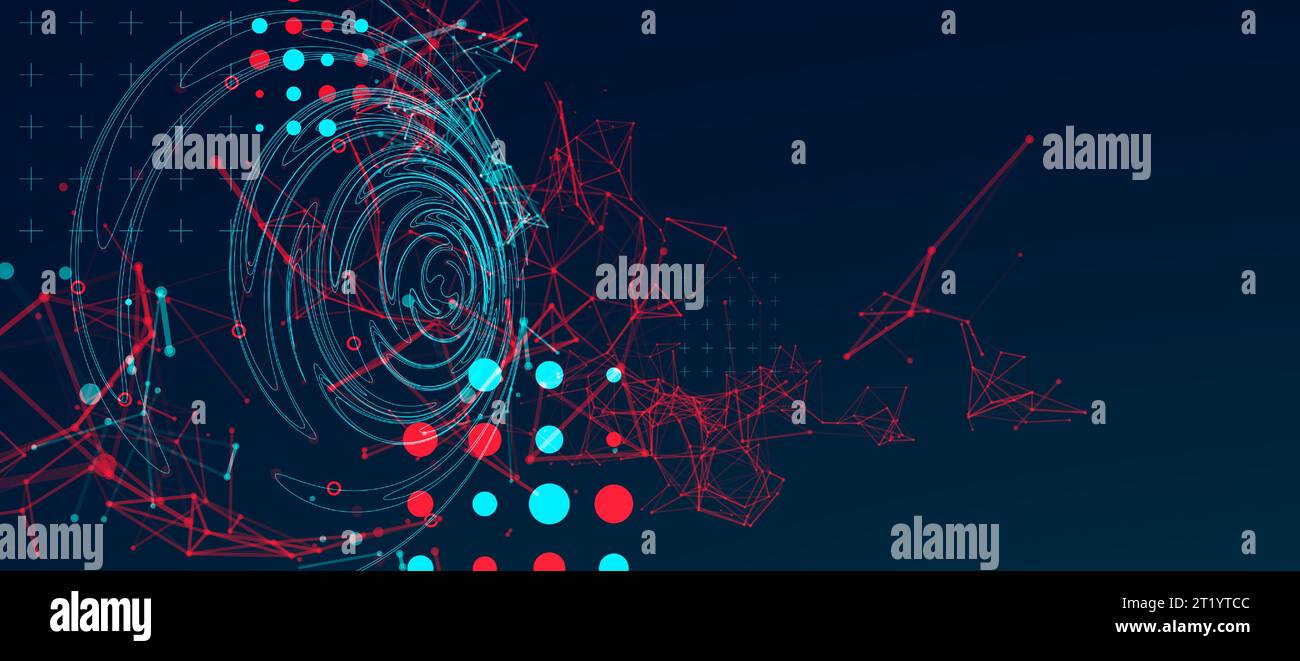 Abstract background with particles. Digital streaming background, wave flow. Plexus background ...