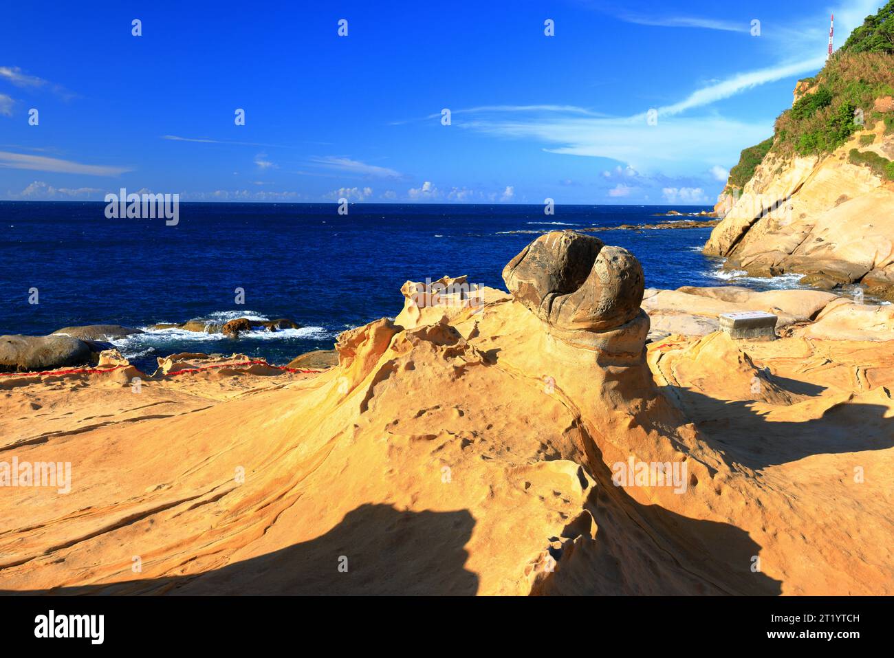 Natural rock formation at Yehliu Geopark, one of most famous wonders in ...