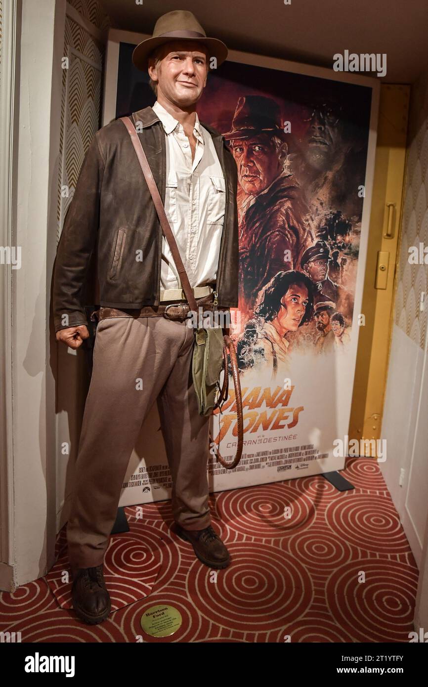 This photograph shows the sculpture of American actor Harrison Ford ...