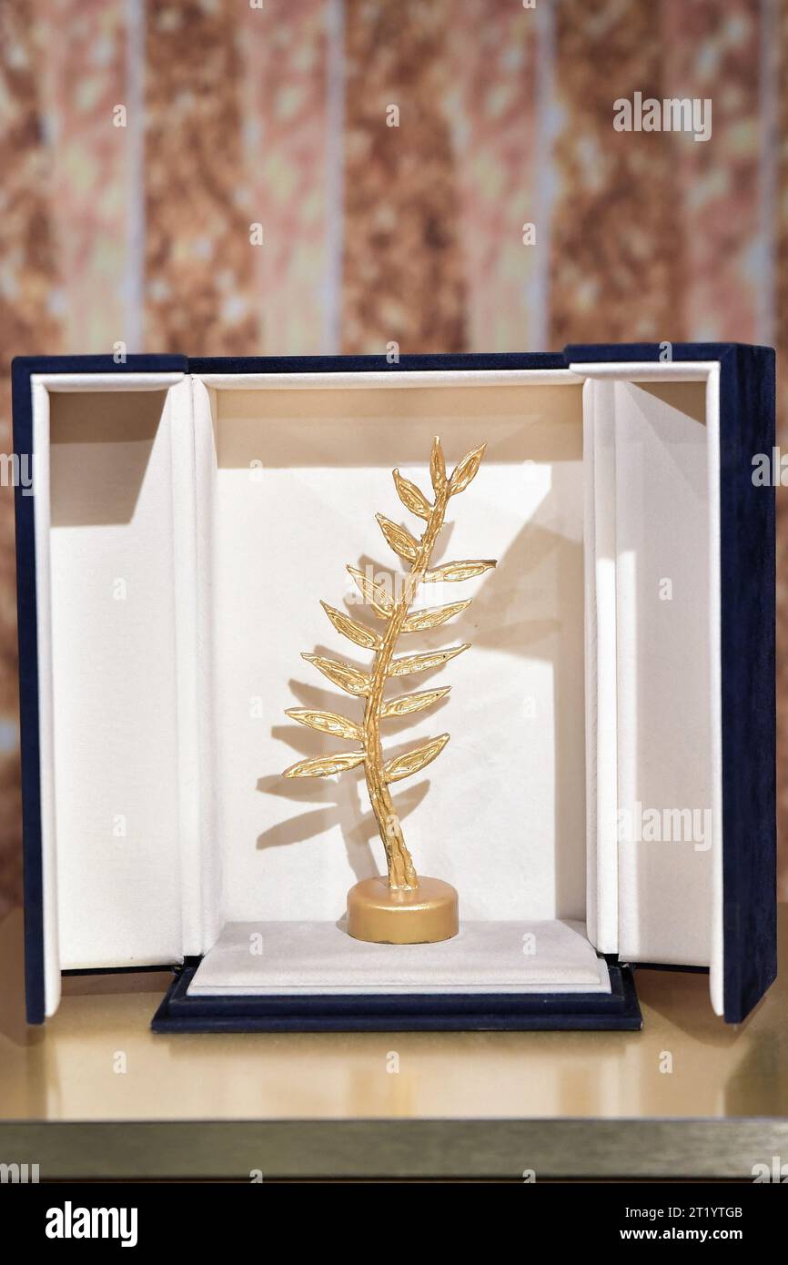 This photograph shows the highest prize awarded at the Cannes Film ...