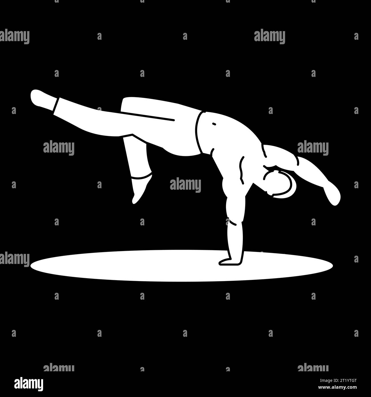 Capoeira player color concept. Martial art isolated on color background ...