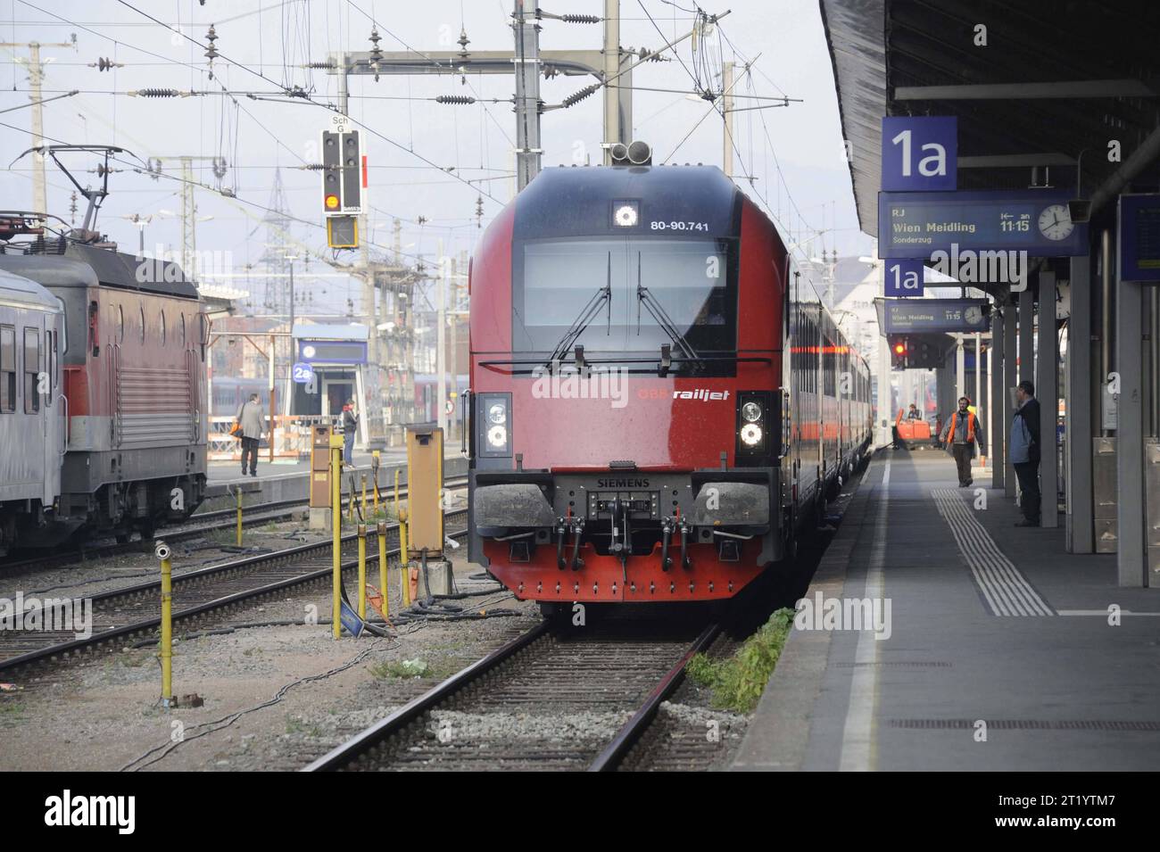 a OEBB locomotive or engine, a rail transport vehicle for train ...