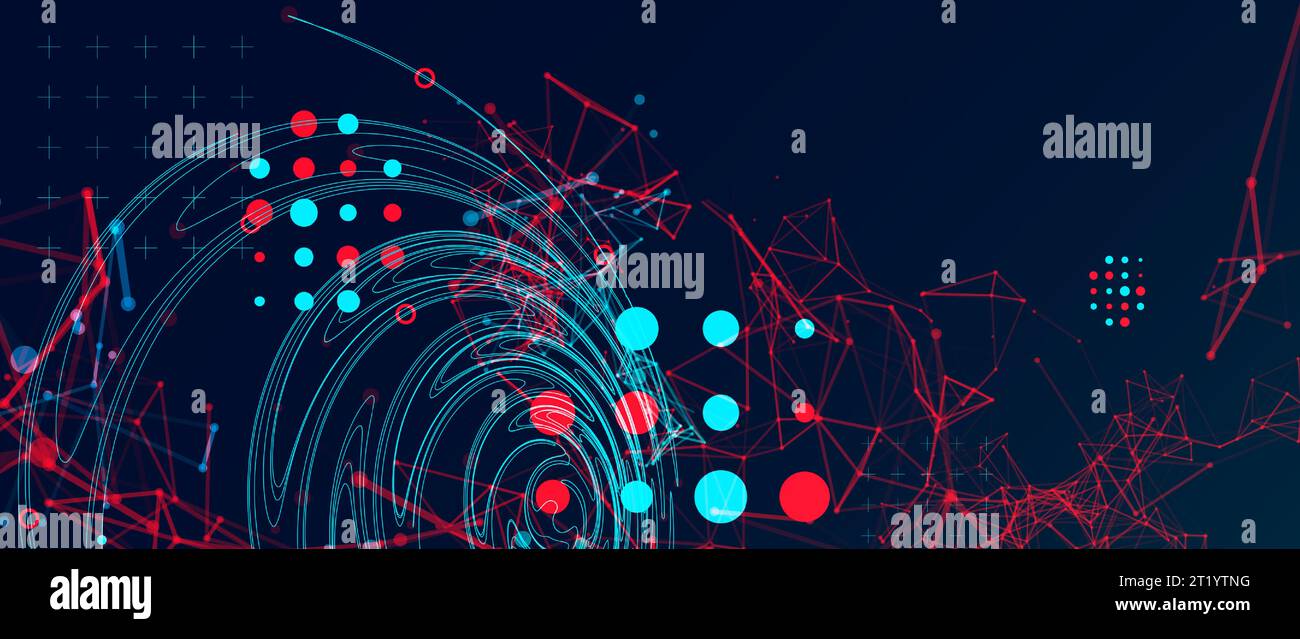 Abstract background with particles. Digital streaming background, wave flow. Plexus background ...