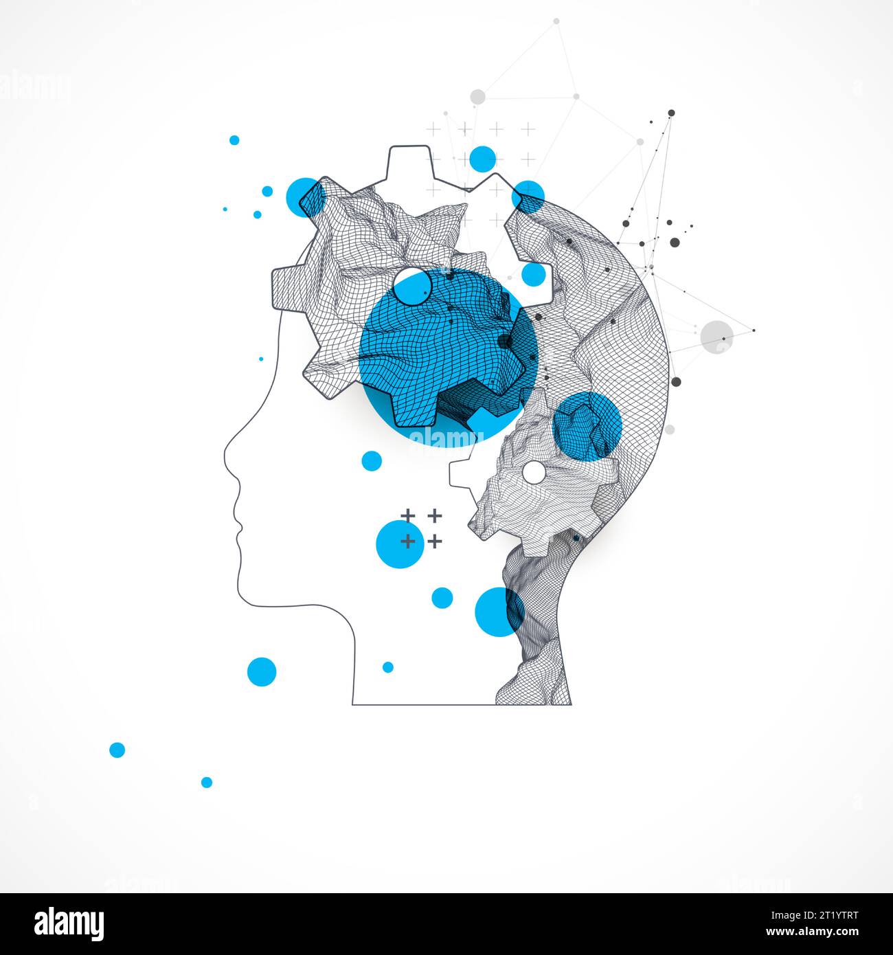 Topography in the contour. The human head is made in the style of a ...