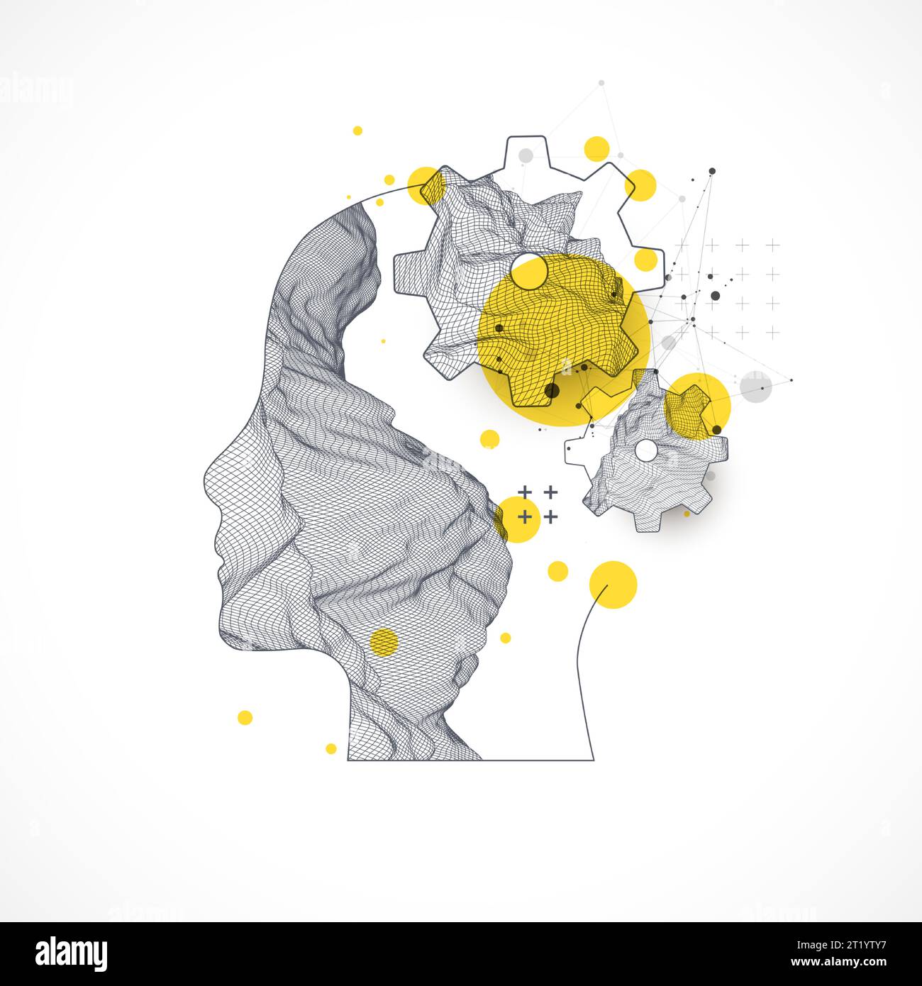 Topography in the contour. The human head is made in the style of a ...