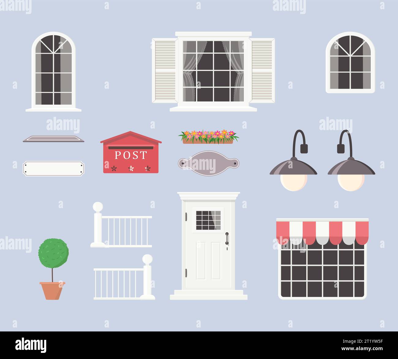 Create your own home. Constructor of house elements from white door ...