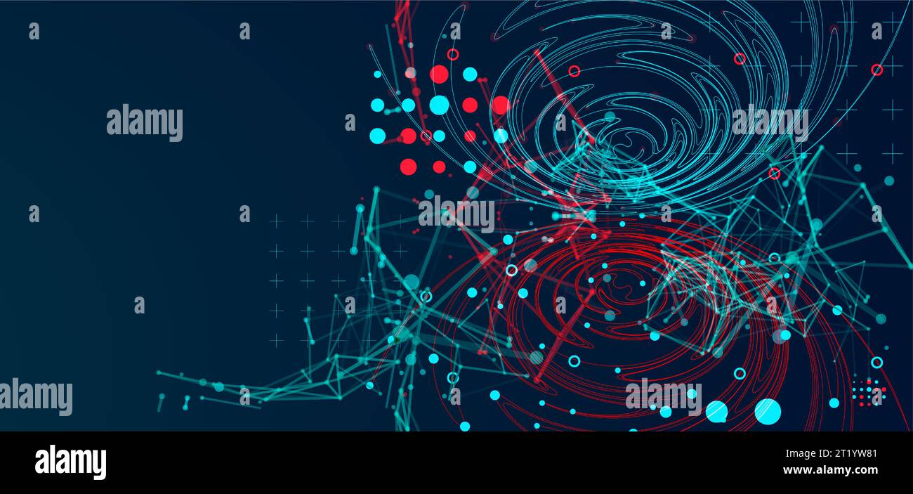 Abstract background with particles. Digital streaming background, wave flow. Plexus background ...