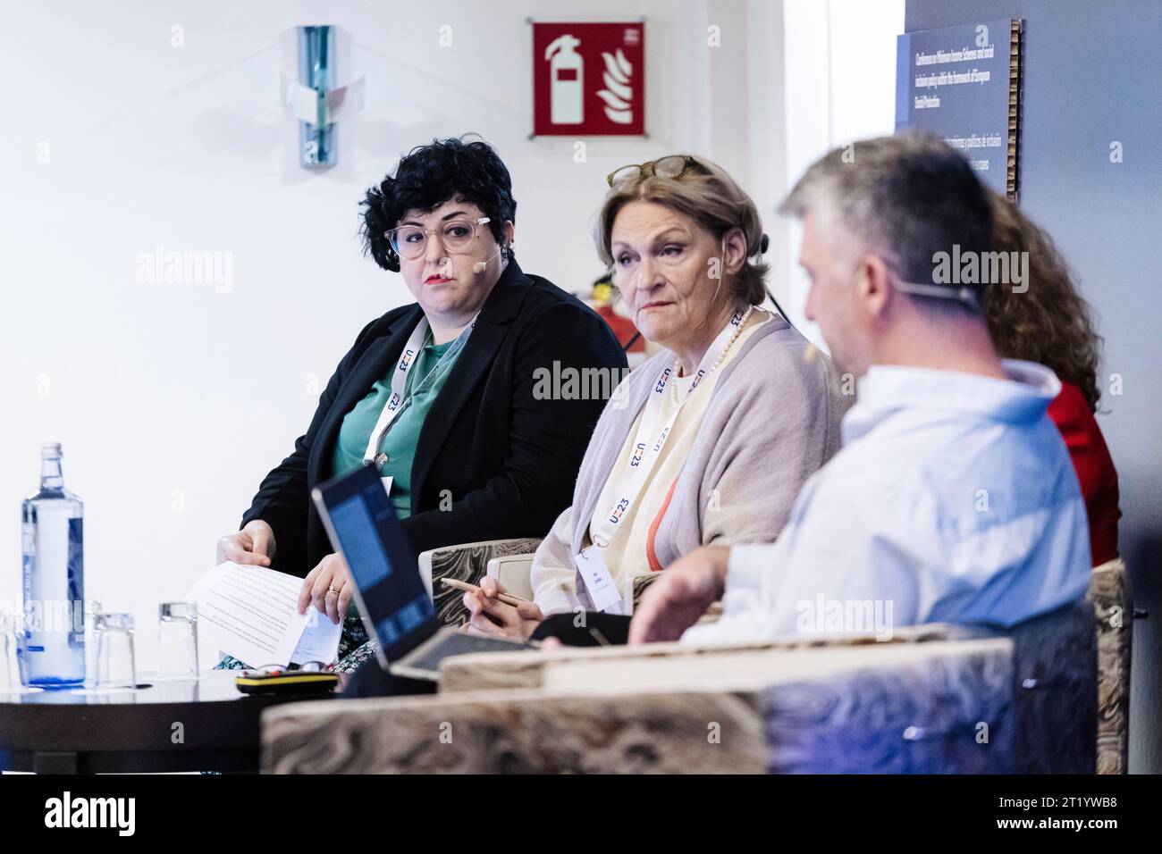(L-R) Social Platform General Secretary Laura de Bonfils OCTOBER 16 ...