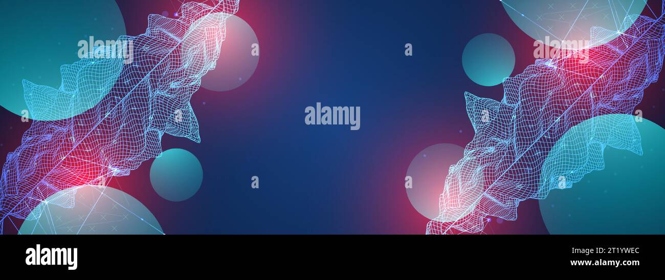 Modern science or technology art elements. Trendy abstract wireframe ...