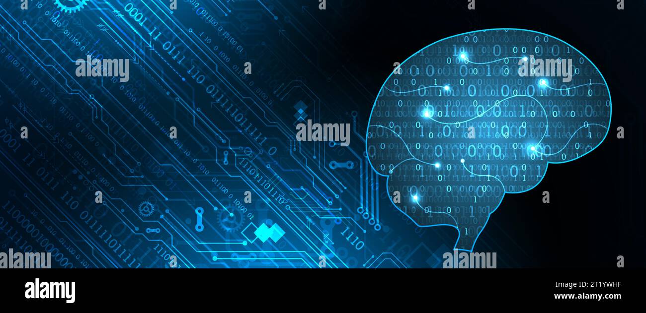 Abstract background on the theme of artificial intelligence. Head ...