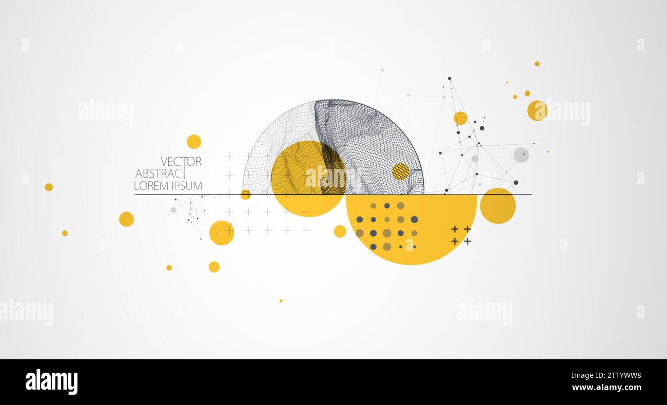 Trendy abstract wireframe background. Modern science or technology art ...