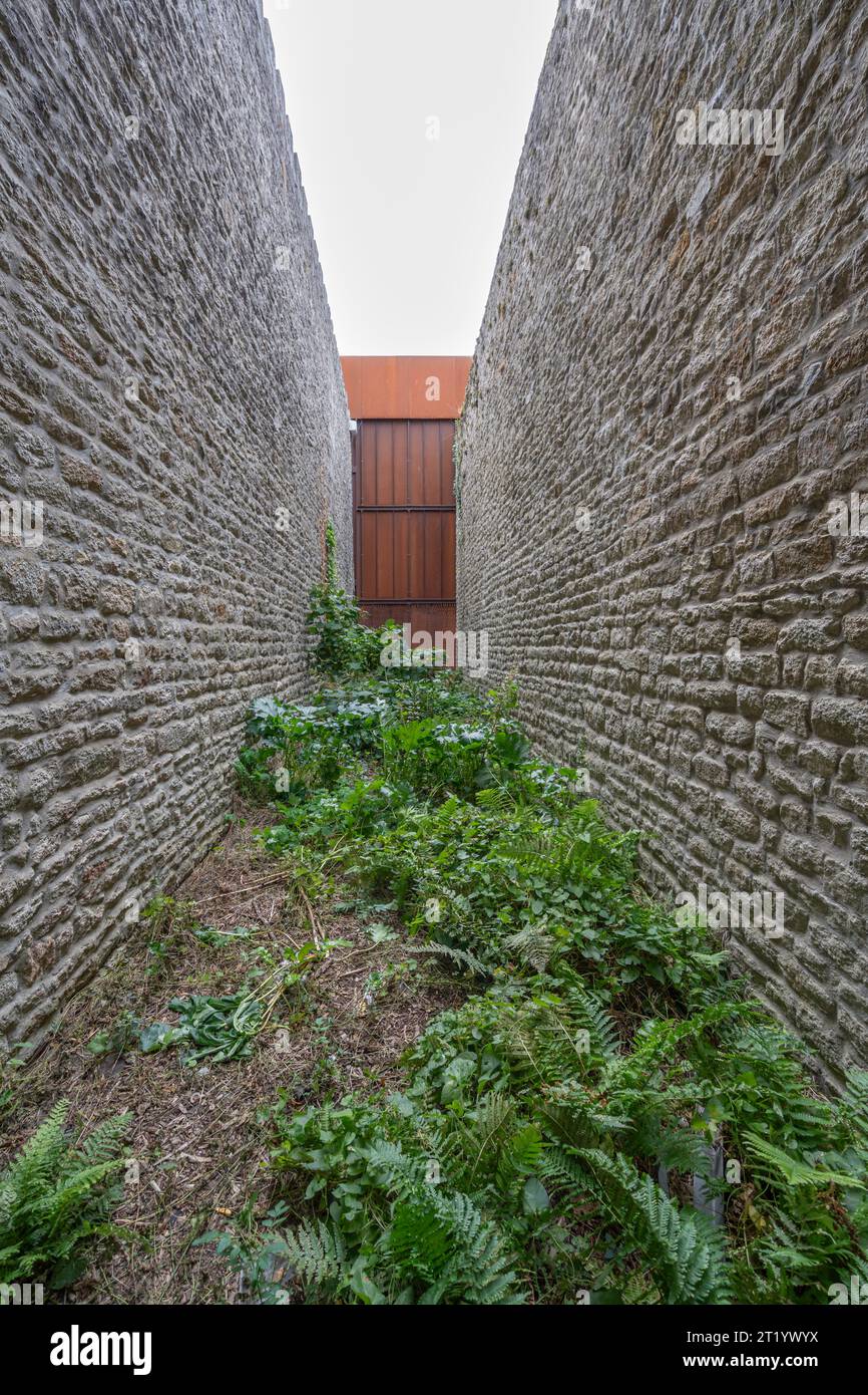 View of abandoned corridors of the Castle of the Dukes of Alençon Stock ...