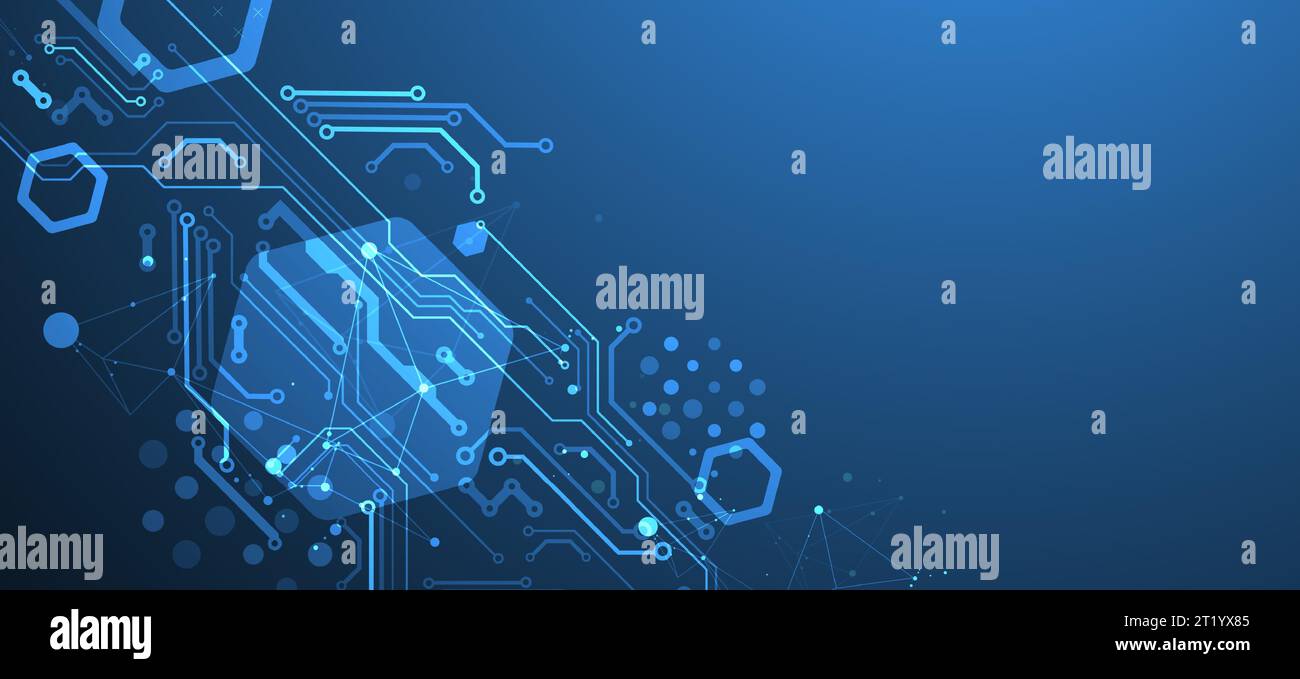 Abstract technology concept. Circuit board, high computer color ...