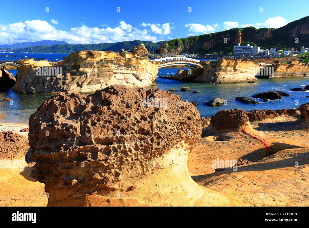 Natural rock formation at Yehliu Geopark, one of most famous wonders in ...
