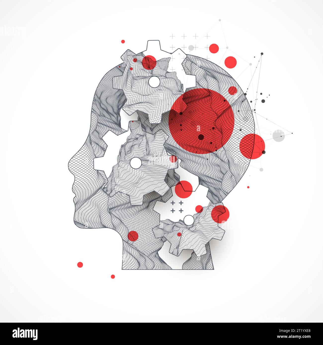 Topography in the contour. The human head is made in the style of a ...