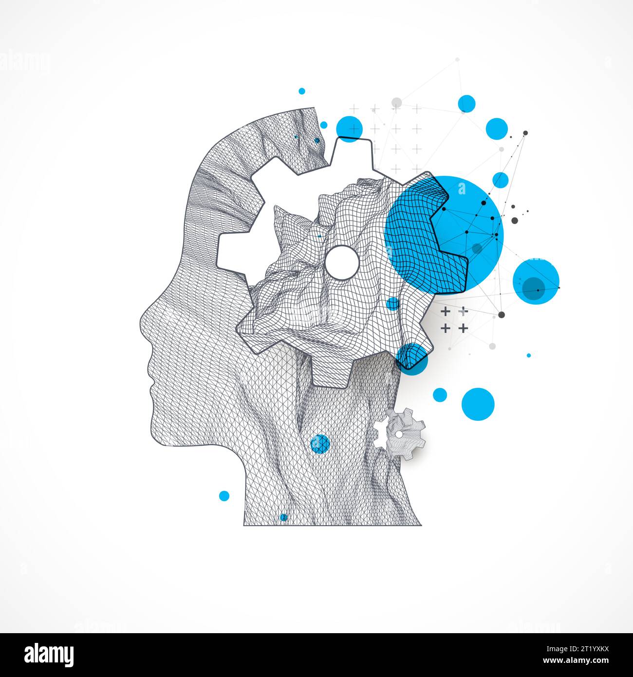 Topography in the contour. The human head is made in the style of a ...