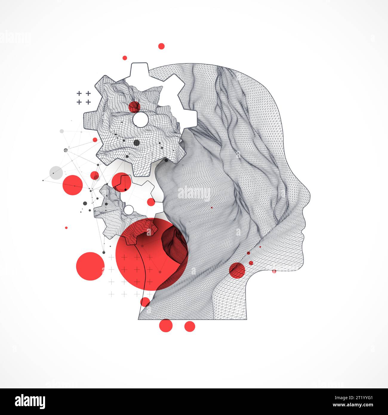 Topography in the contour. The human head is made in the style of a ...