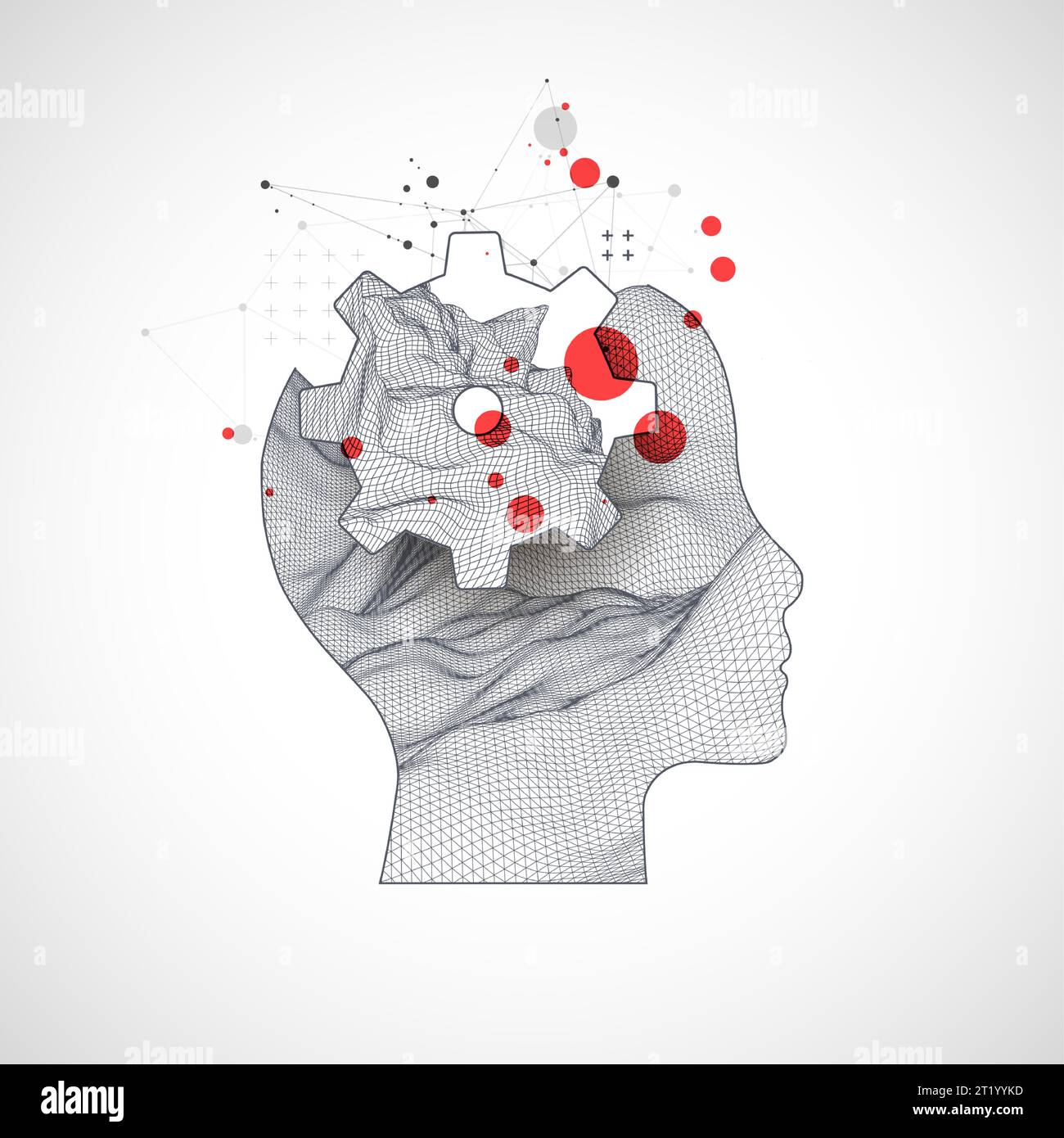 Topography in the contour. The human head is made in the style of a ...