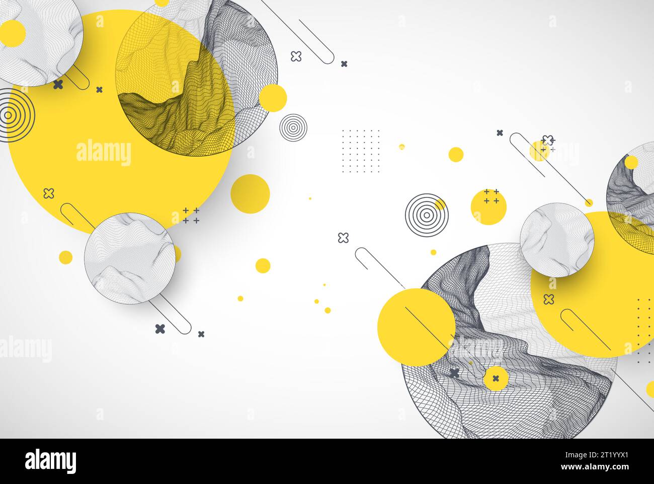 Trendy abstract wireframe background. Modern science or technology art ...