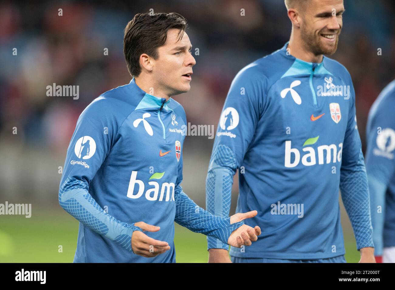 Oslo, Norway. 15th, October 2023. Hugo Vetlesen of Norway is warming up ...
