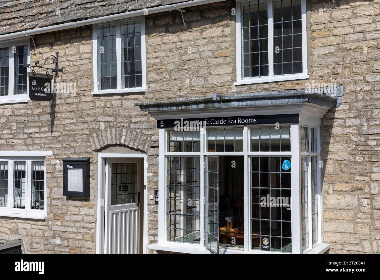 Corfe Castle village tea rooms tea shop,Dorset,England,UK Stock Photo ...