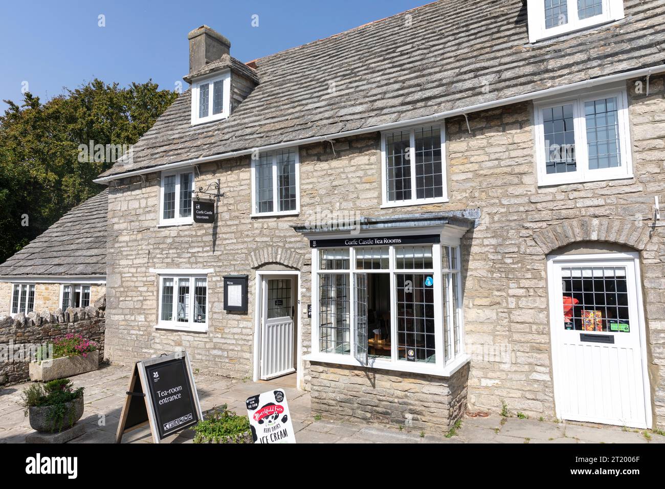 Corfe Castle village tea rooms tea shop,Dorset,England,UK Stock Photo ...