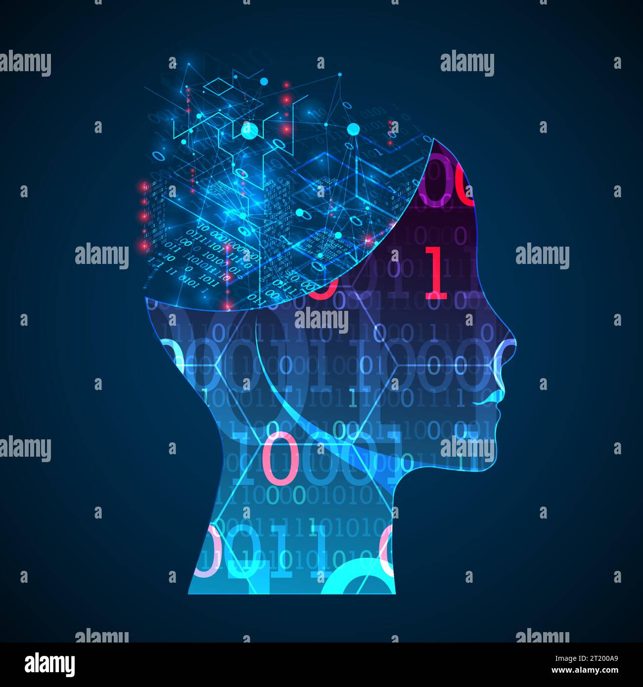 Artificial Intelligence Ai And Big Data Concept Machine Cyber Mind Technology Vector 0198