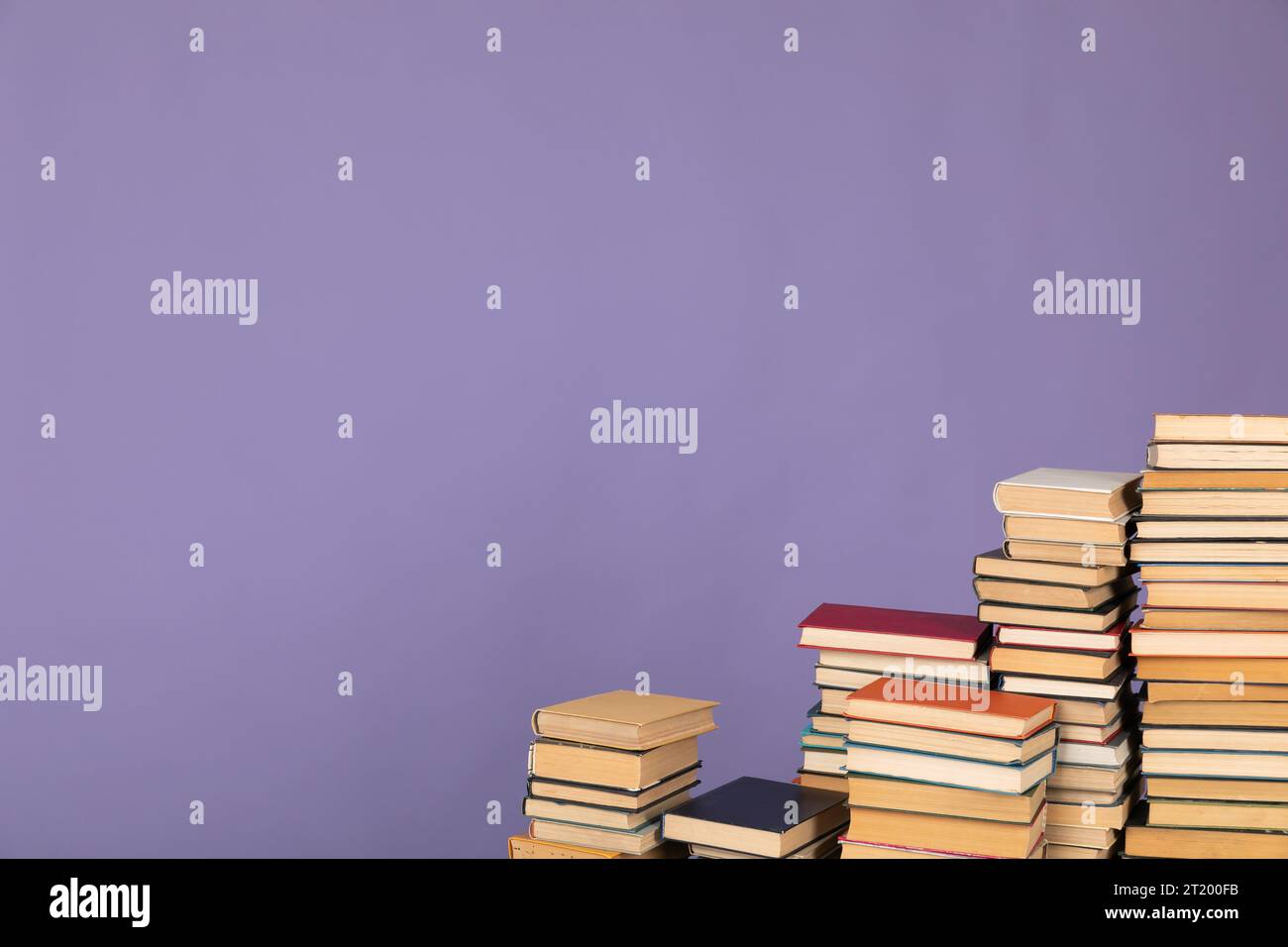 stacks of books scientific literature of knowledge in the library on a ...