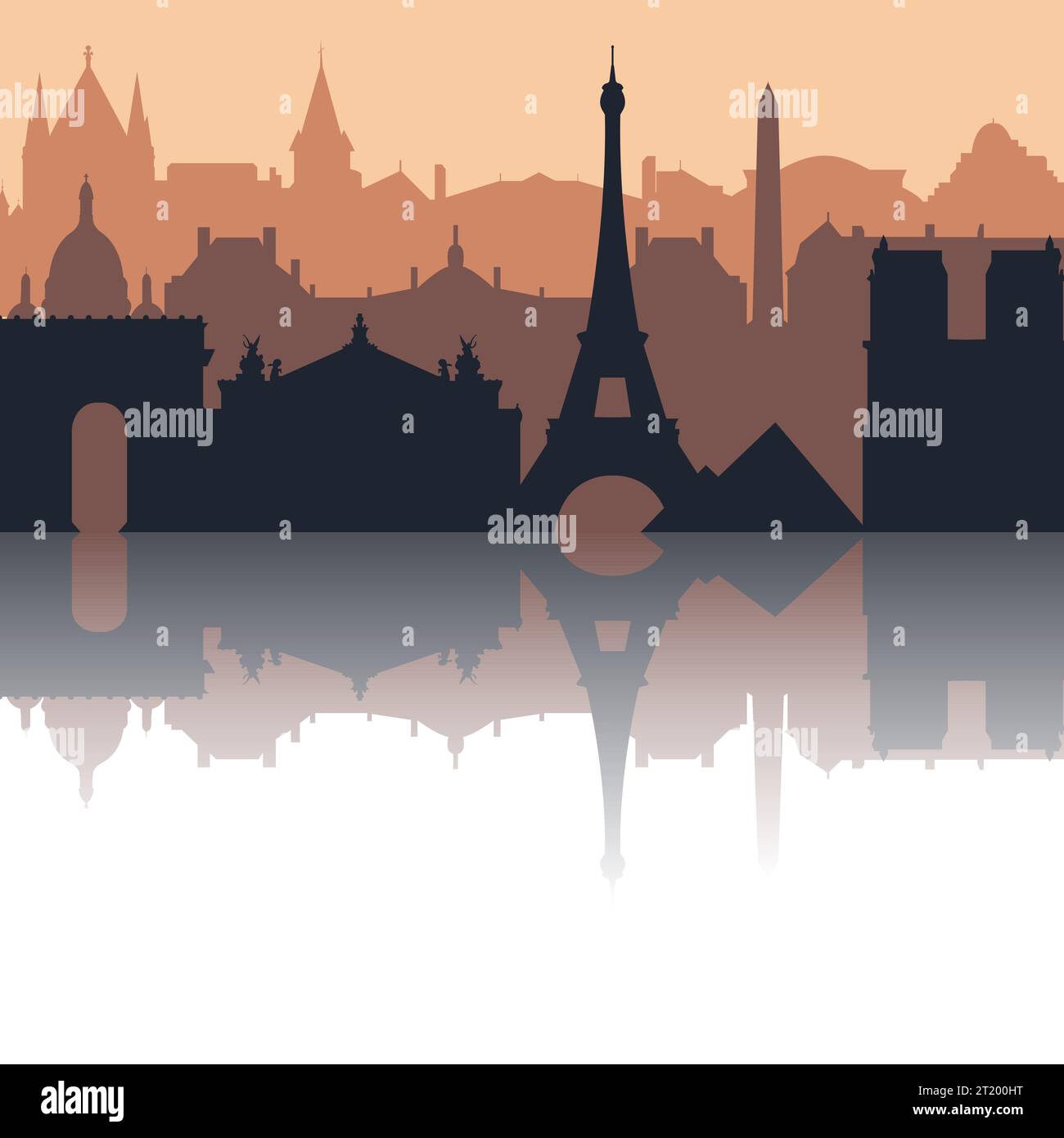 Paris City skyline. Silhouette City Paris France background. Vector ...