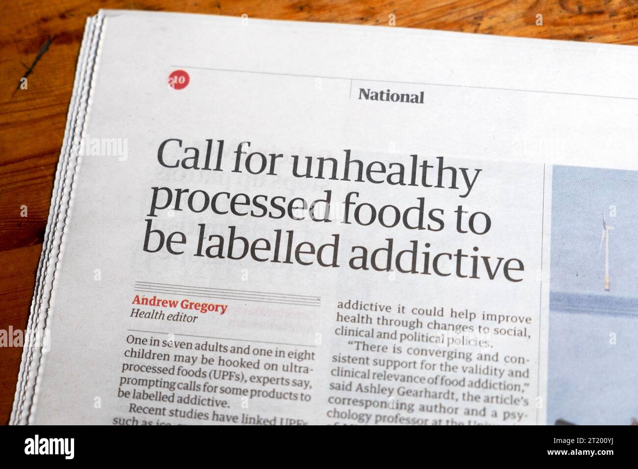 "Call for unhealthy processed foods to be labelled addictive' Guardian newspaper headline health ...