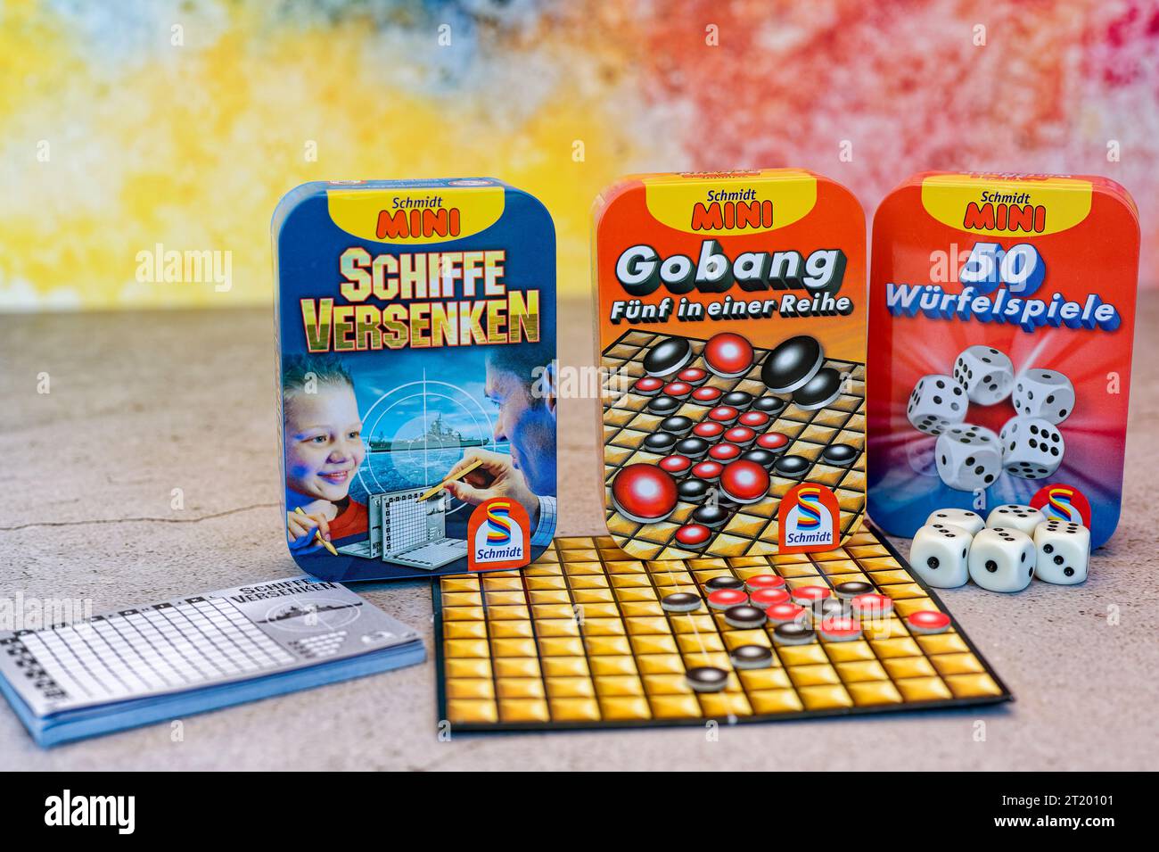 Berlin, Germany - September 10, 2023: Various packs of small games to ...