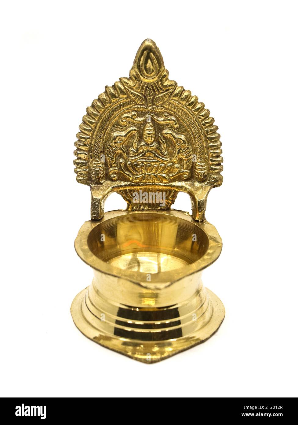 an antique brass kamatchi diya oil lamp with a hindu god carving used ...