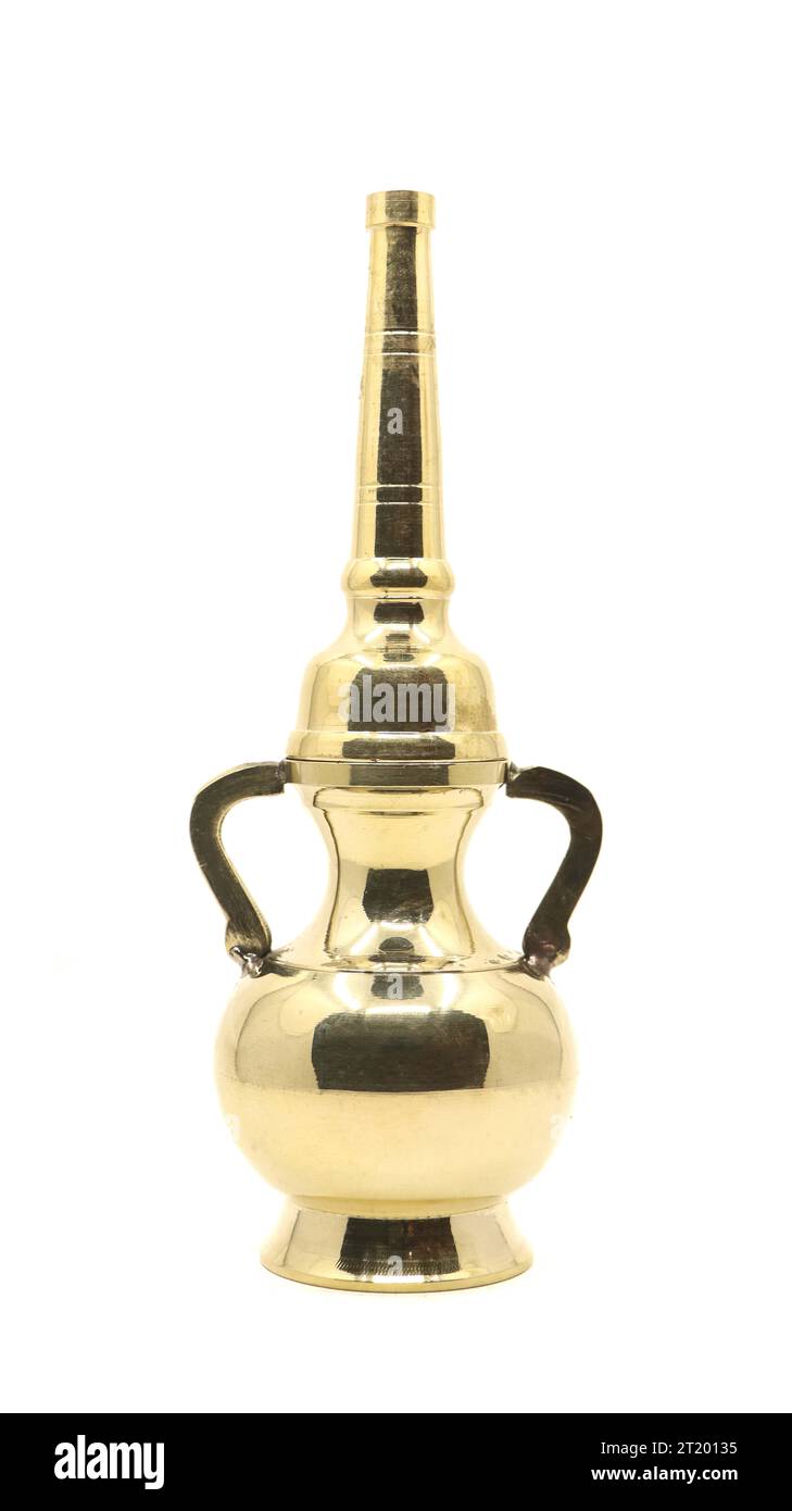 a slim and tall vintage flask pot used as a holy water dispenser bottle ...