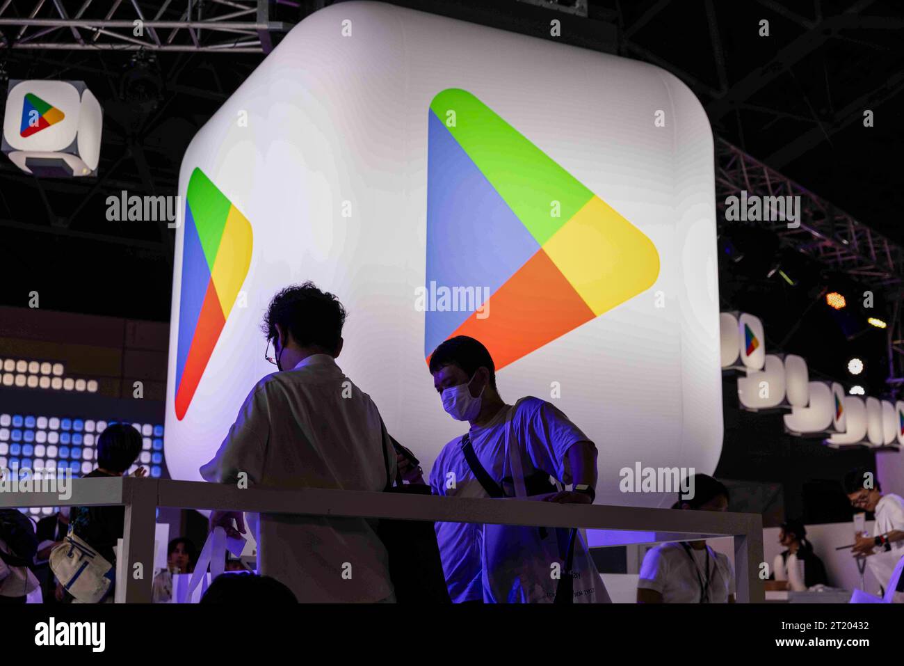 September 23, 2023, Chiba, Japan: Alphabet's Google play store exhibition booth at the Tokyo ...