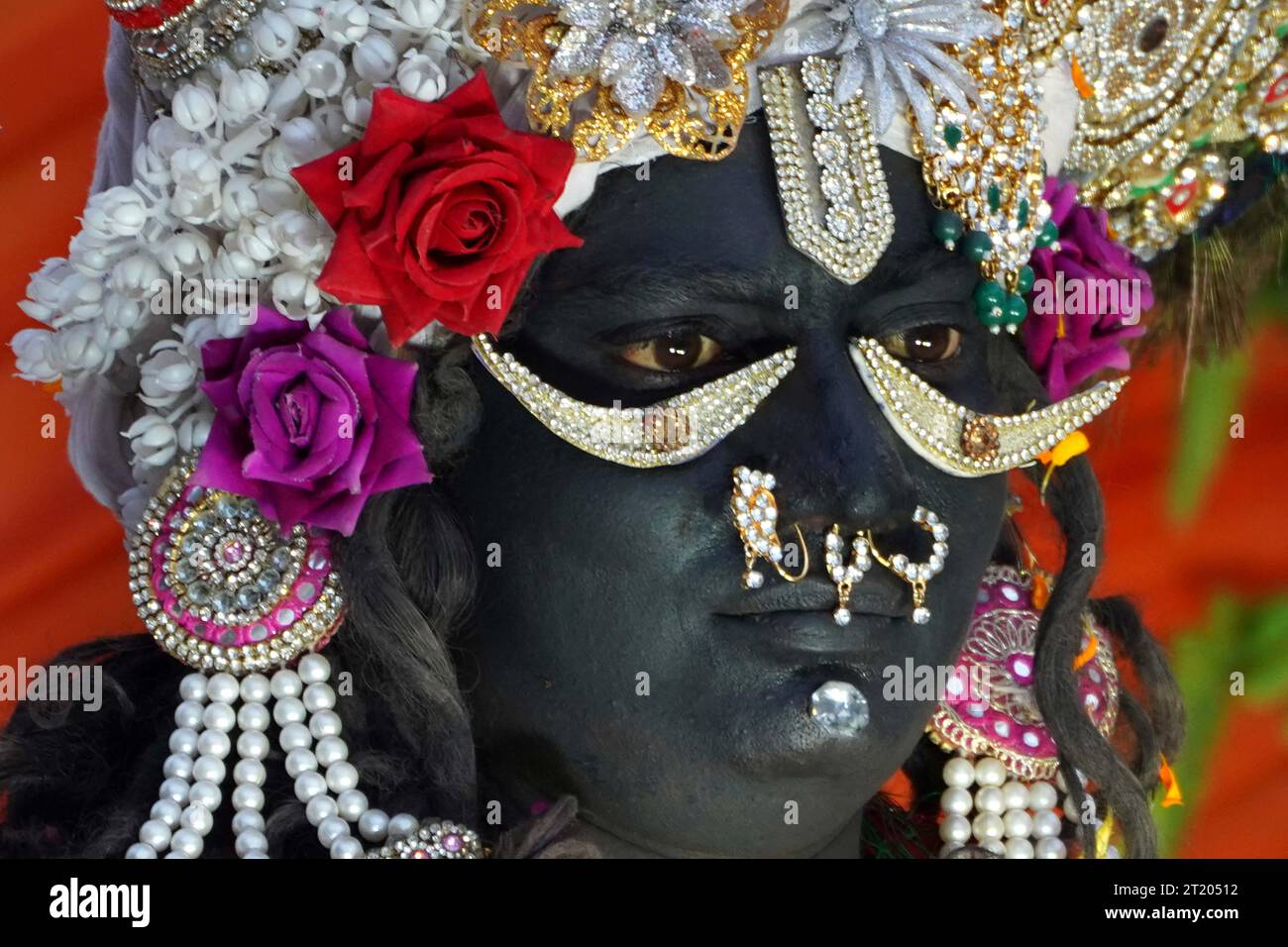 Ajmer, India. 15th Oct, 2023. An artist dressed as hindu Lord Shree ...