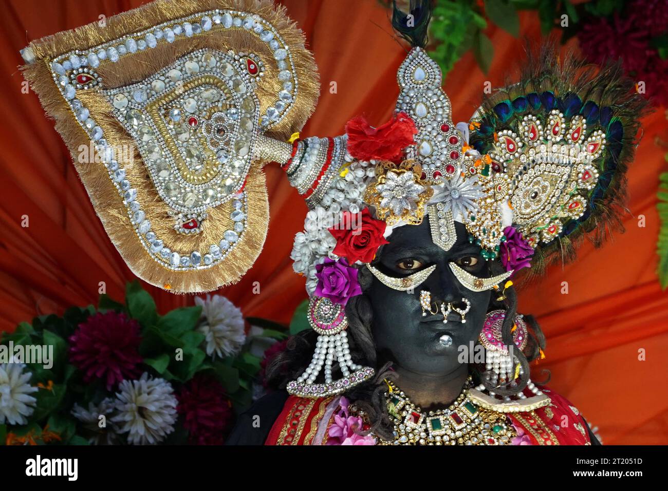 Ajmer, India. 15th Oct, 2023. An artist dressed as hindu Lord Shree ...