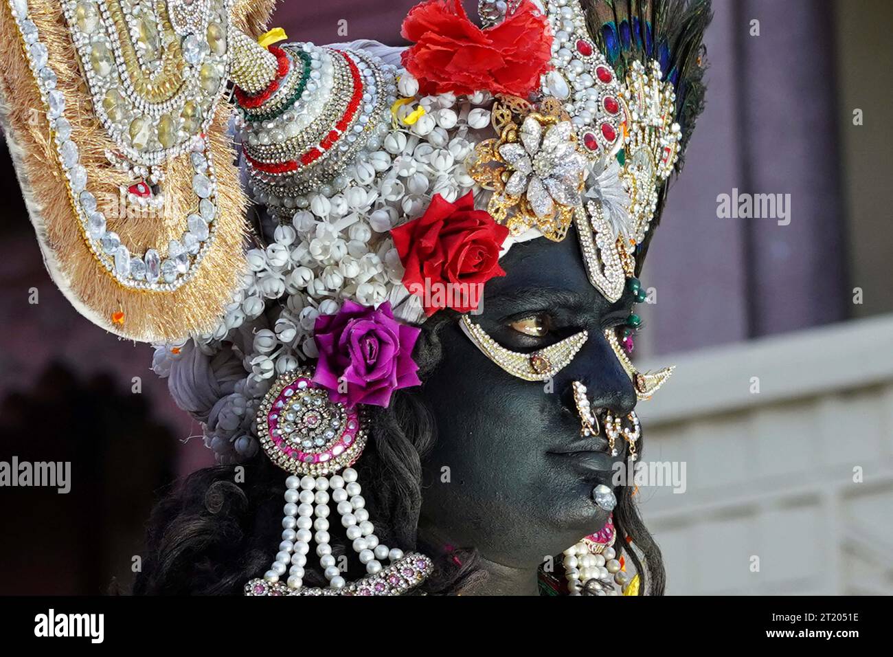 Ajmer, India. 15th Oct, 2023. An artist dressed as hindu Lord Shree ...