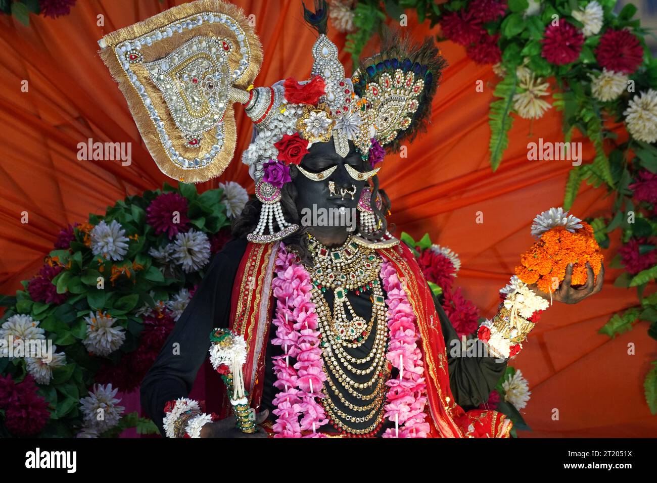 Ajmer, India. 15th Oct, 2023. An artist dressed as hindu Lord Shree ...