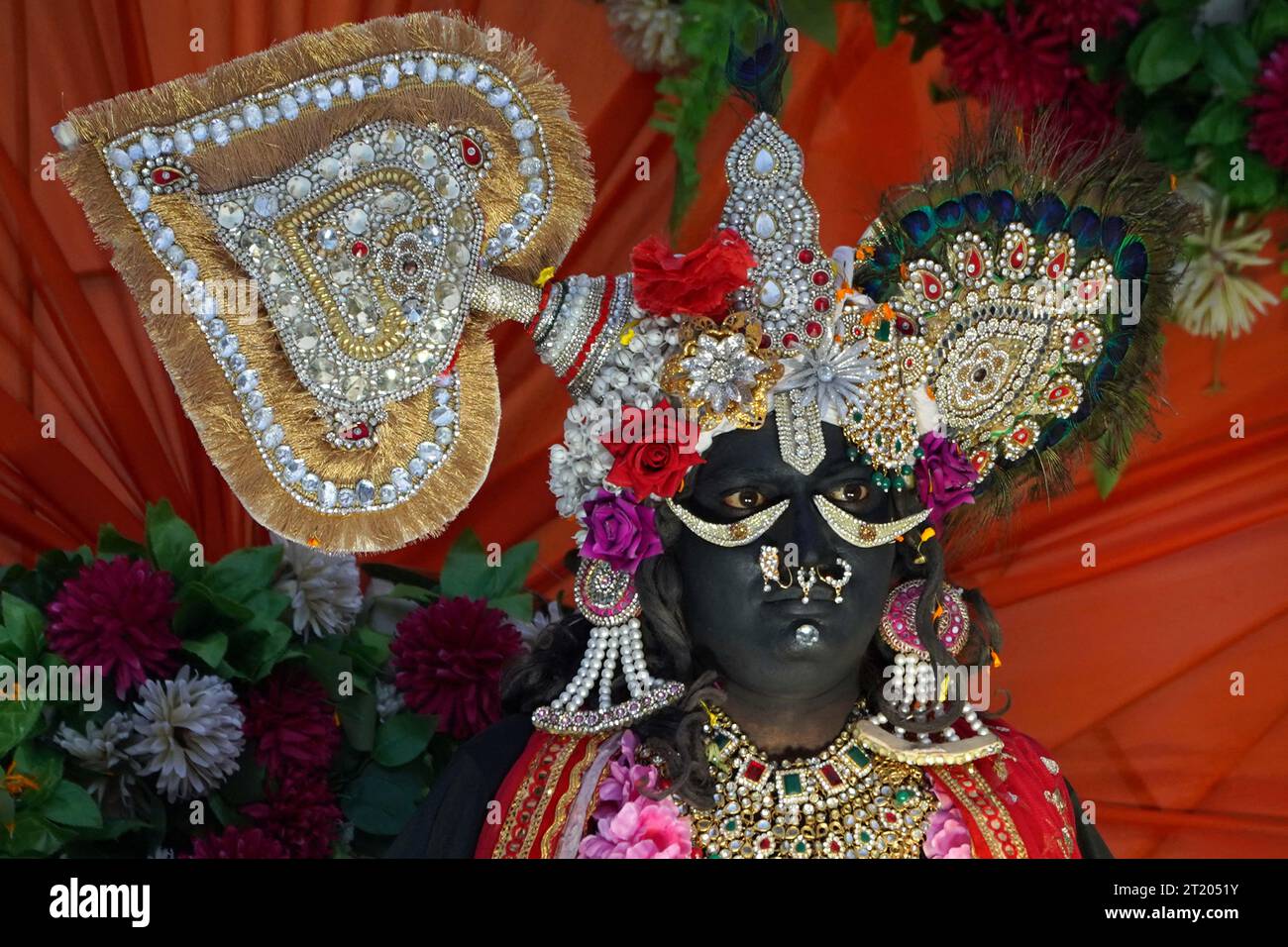 Ajmer, India. 15th Oct, 2023. An artist dressed as hindu Lord Shree ...